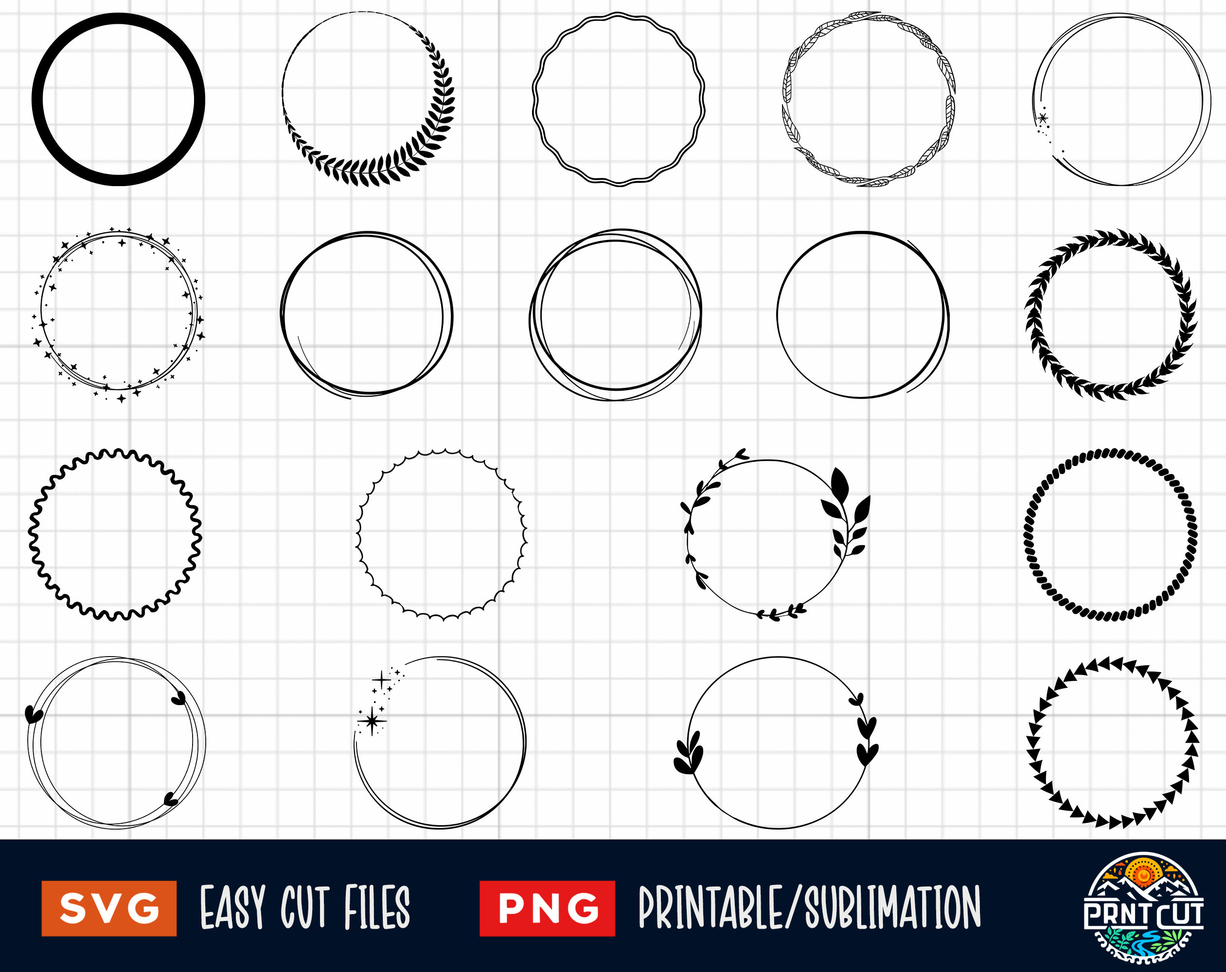 30 Circle Frame Svg Bundle, Circle Frame Svg, Circle Svg, Round Frame Svg, Doodle Circle Svg ...