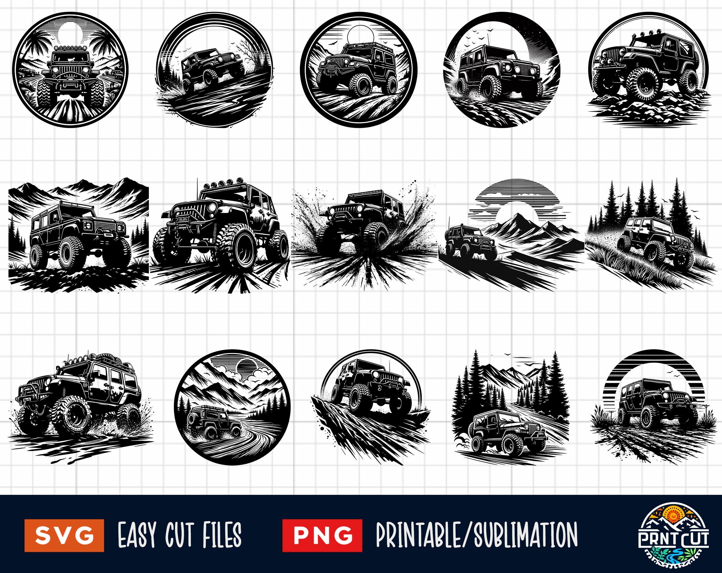 15 OFFROAD Svg Png, Offroad Vehicle Svg, Offroad Clipart Png, Adventure ...