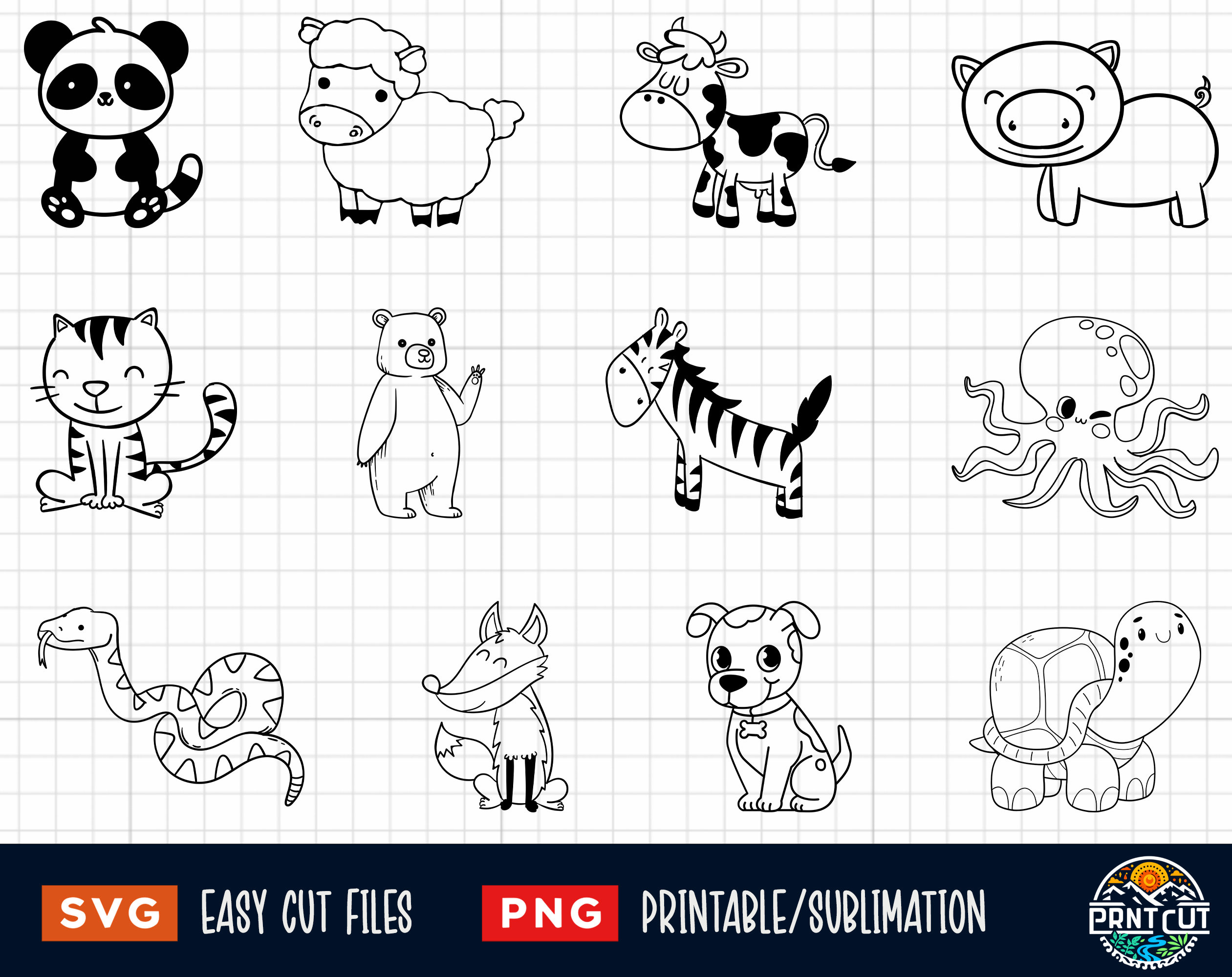 Coloring Animals Svg Png, Baby Animals Svg, Animal Svg, Animals Png ...