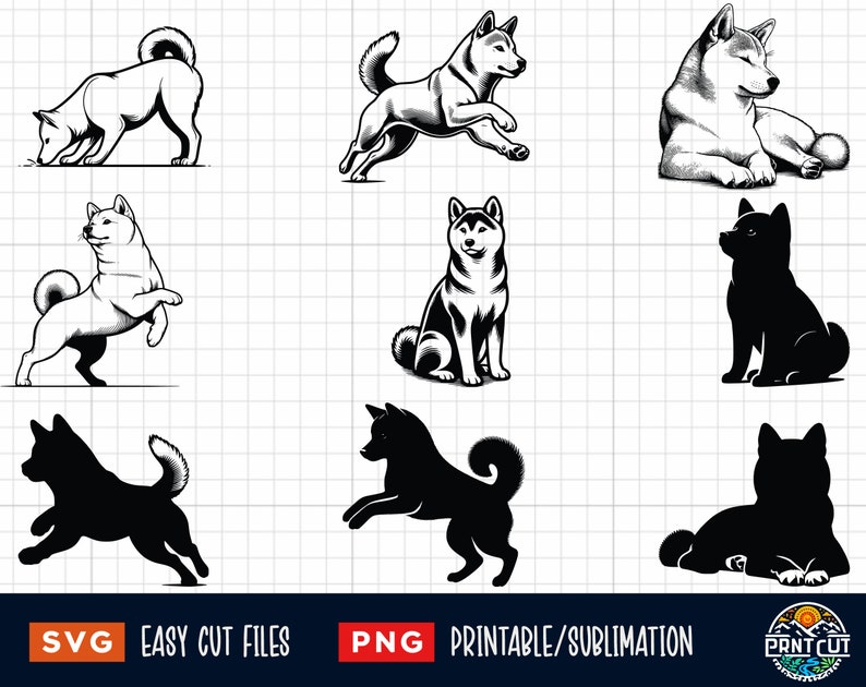 35 Shiba Inu Svg Png Bundle, Shiba Inu Svg, Baby Shiba Inu Family Svg ...