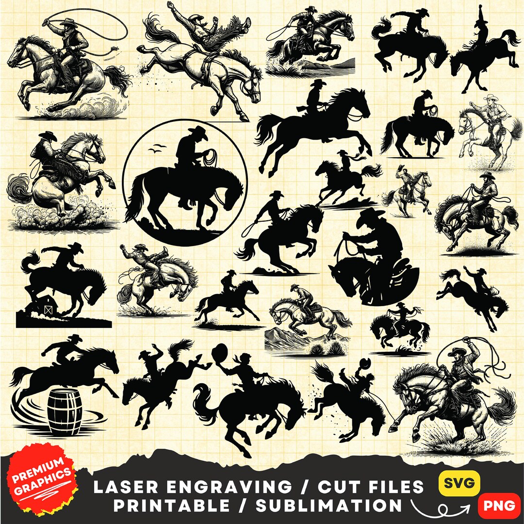 Rodeo Svg Bundle, Cowboy Svg, Rodeo Scene Svg, Rodeo Clipart Png ...
