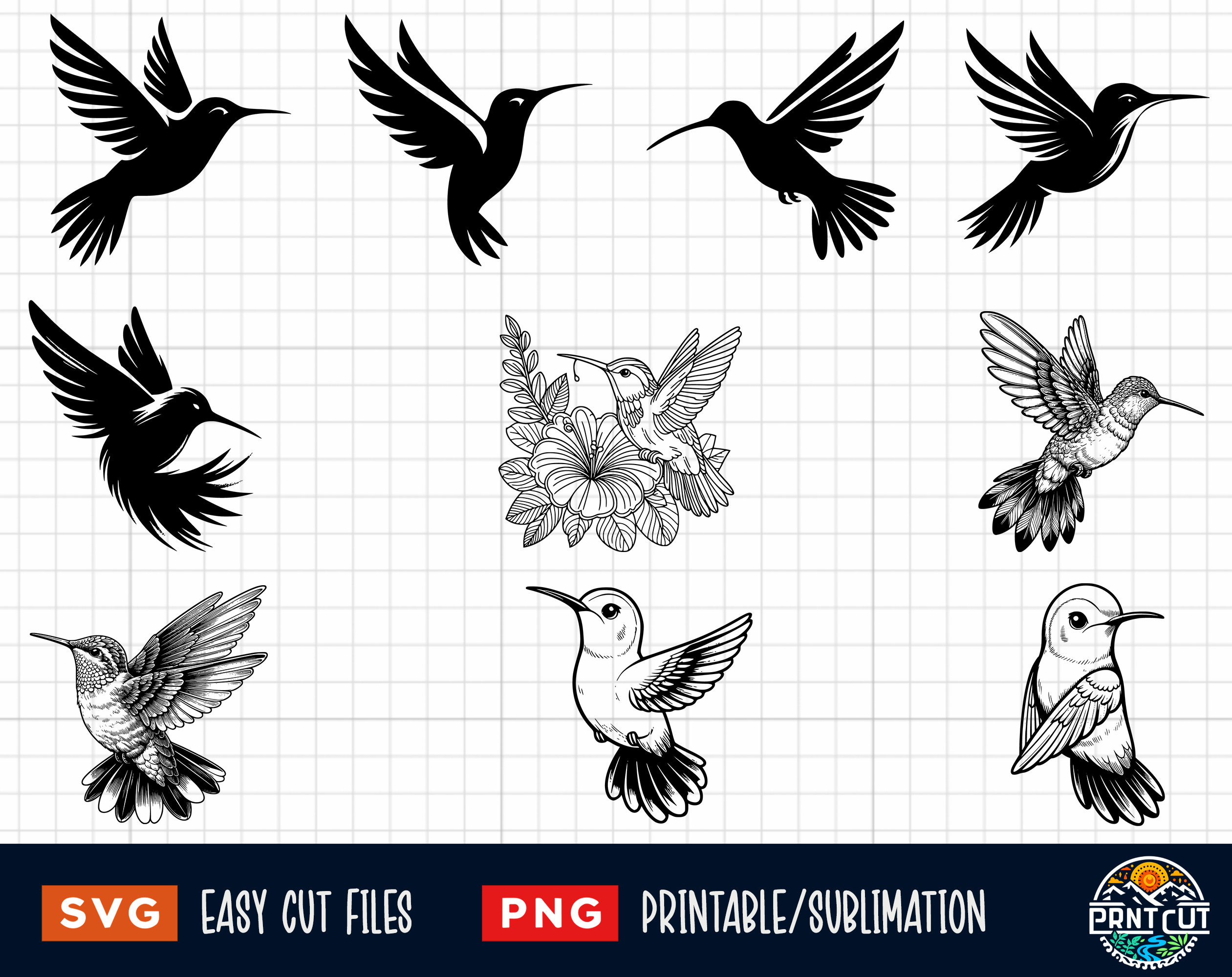 30 Hummingbird SVG PNG Bundle, Hummingbird Svg, Bird Flower Svg ...