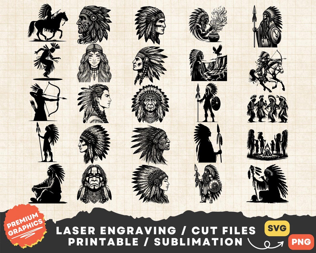 Indian Warrior Svg Bundle, American Indian Chef Svg, Indian American ...