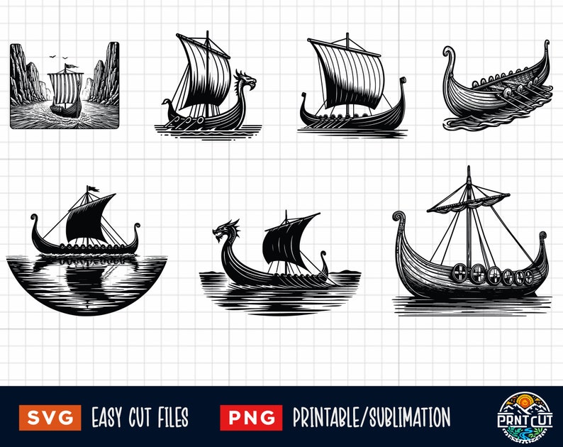 25 VIKING Ship SVG Bundle, Viking Boat Svg, Viking Vessel Svg, Viking ...