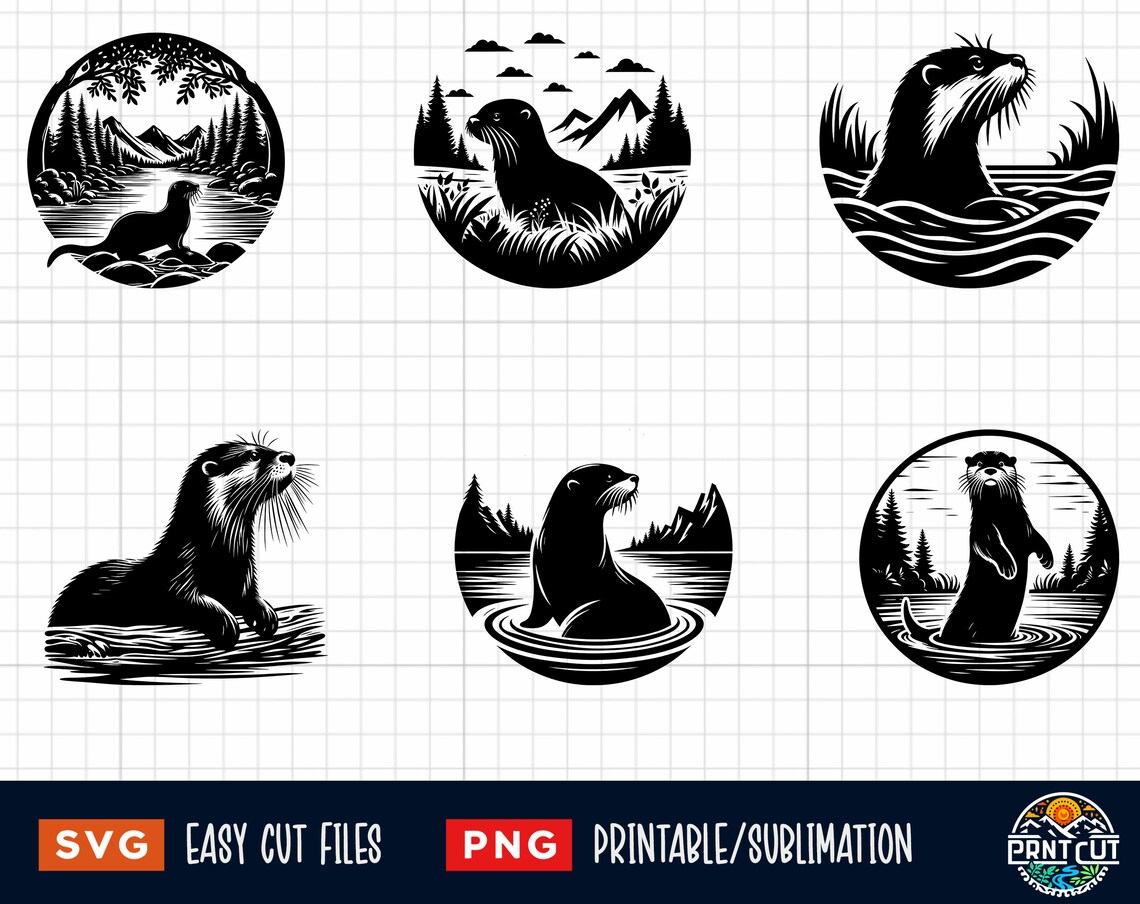 15 Otter Svg Png Bundle, Otter Svg, Otter Clipart Png, Otter Silhouette ...