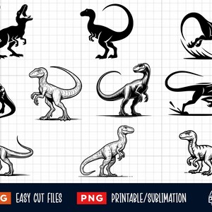 Raptors Svg Png Bundle, Raptor Svg, Baby Raptor Family Svg, Dinosaur ...