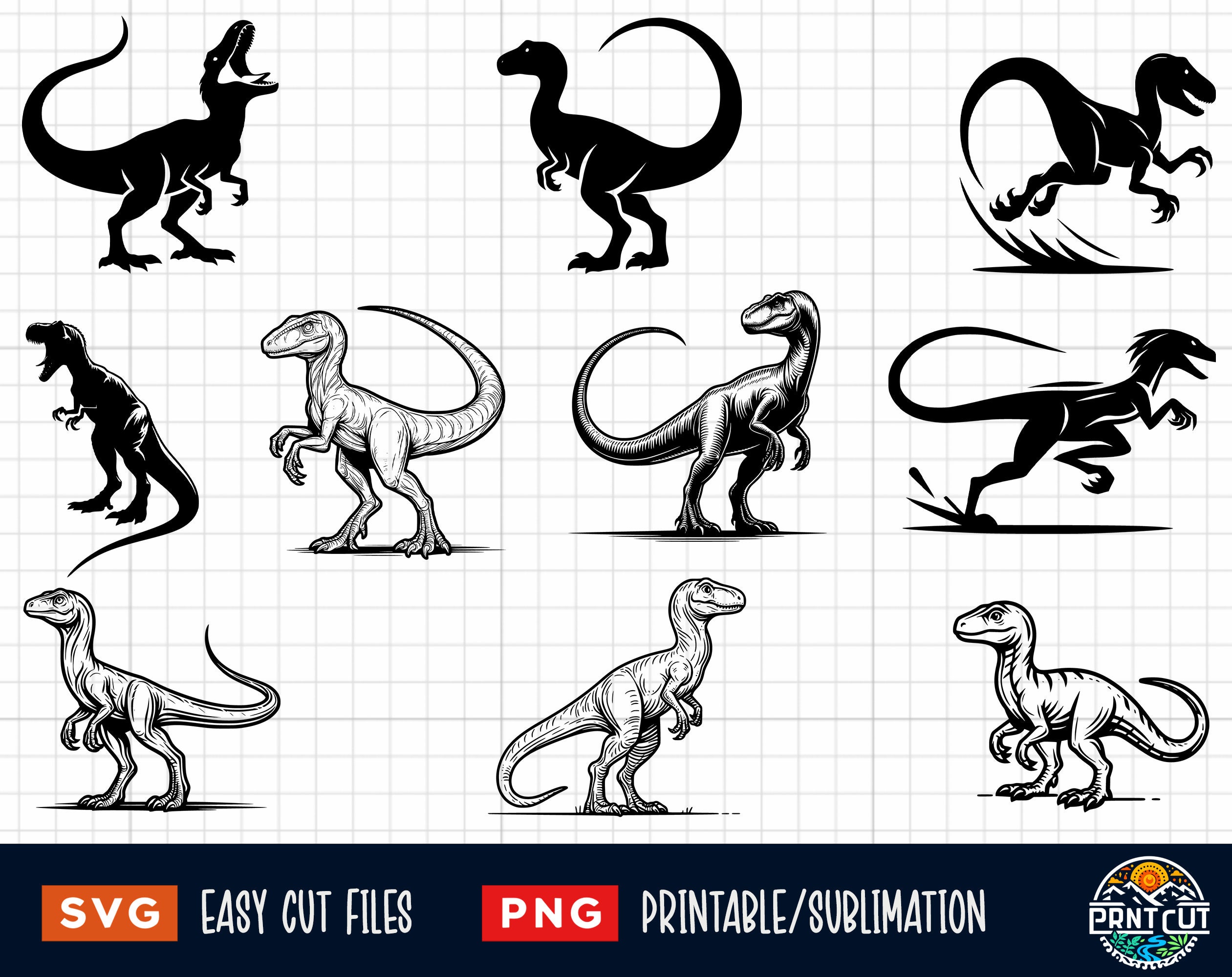 Raptors Svg Png Bundle, Raptor Svg, Baby Raptor Family Svg, Dinosaur ...