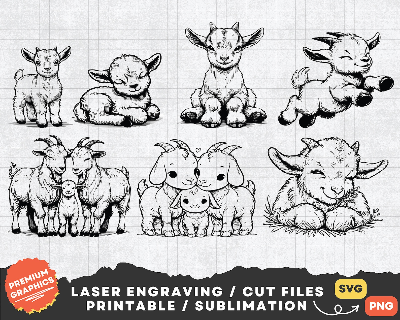 35 Goat Svg Bundle, Goat Svg, Goat Png Clipart, Goat Laser Cut File ...