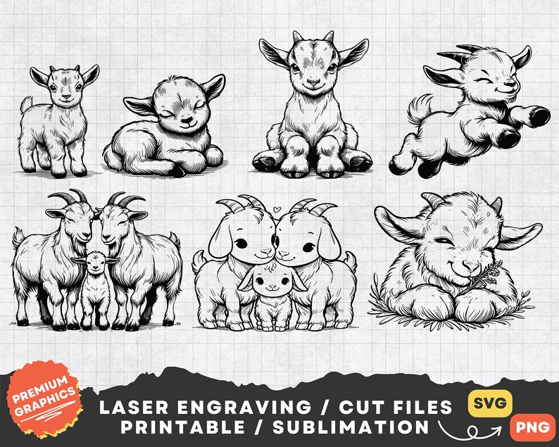 35 Goat Svg Bundle, Goat Svg, Goat Png Clipart, Goat Laser Cut File ...