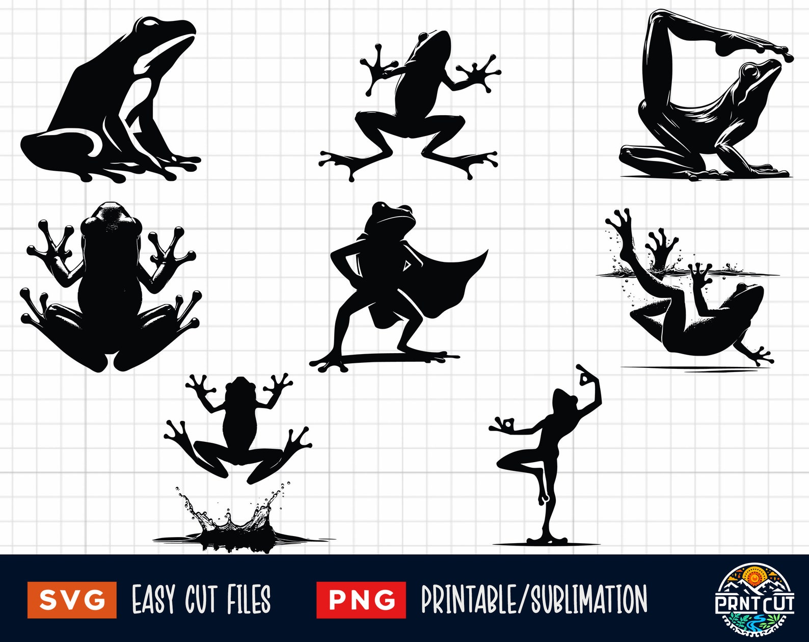 34 Cute Frog SVG PNG Bundle, Frog Svg, Toad Svg, Frog Outline, Frog ...