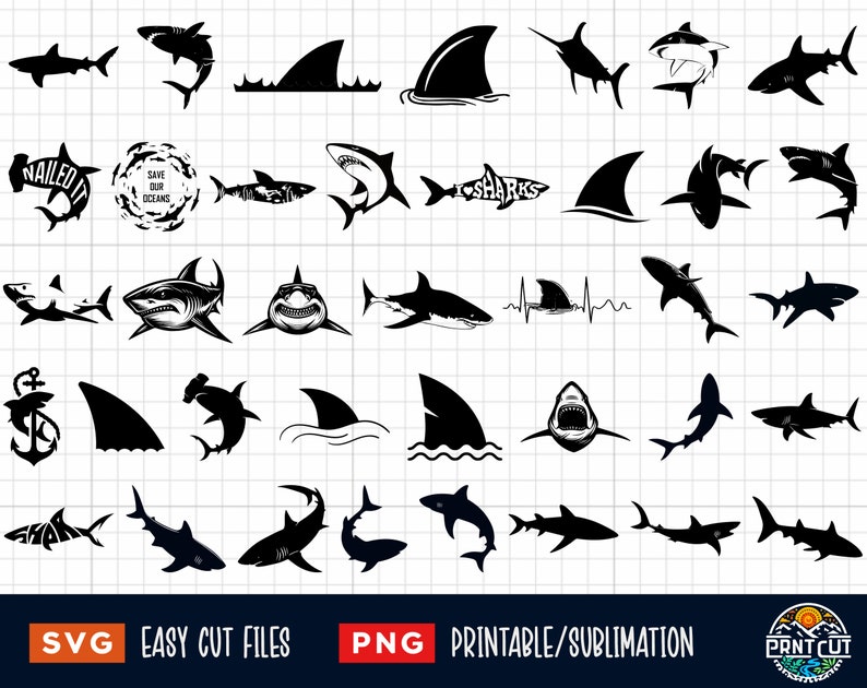 38 Shark SVG Bundle, Shark Svg, Shark Png, Sharks Svg Png, Shark Cut ...