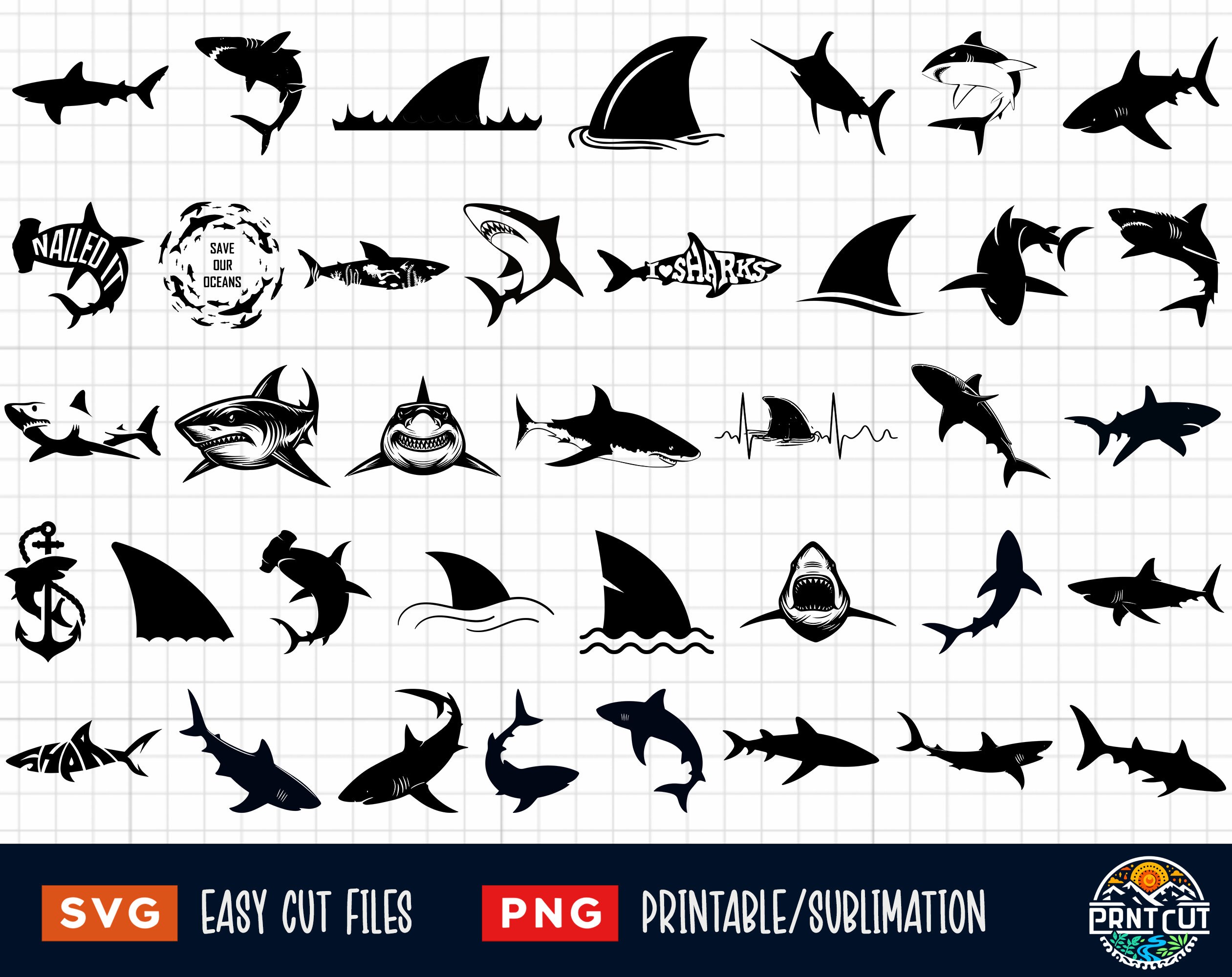 38 Shark SVG Bundle, Shark Svg, Shark Png, Sharks Svg Png, Shark Cut ...