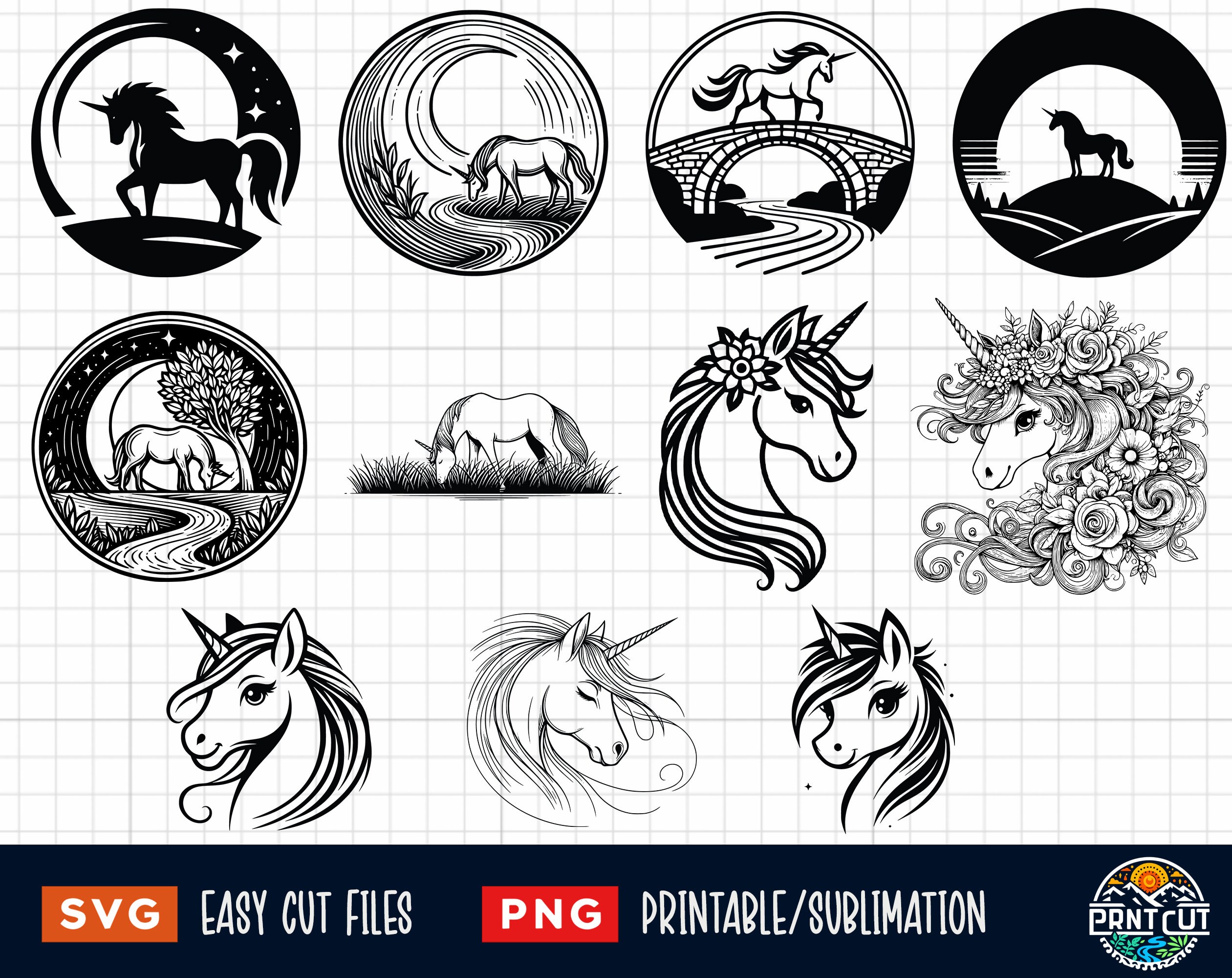 32 Unicorn SVG Bundle, Unicorn Svg Png, Baby Unicorn Svg, Unicorn Cut ...