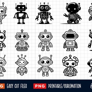 30 Robot SVG Bundle, Robot Svg, Robot Png, Robot Coloring Pages, Robot ...