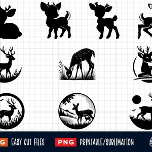 30 Baby Deer Svg Png Bundle, Deer Svg, Cute Deer Anime, Deer Family Svg ...