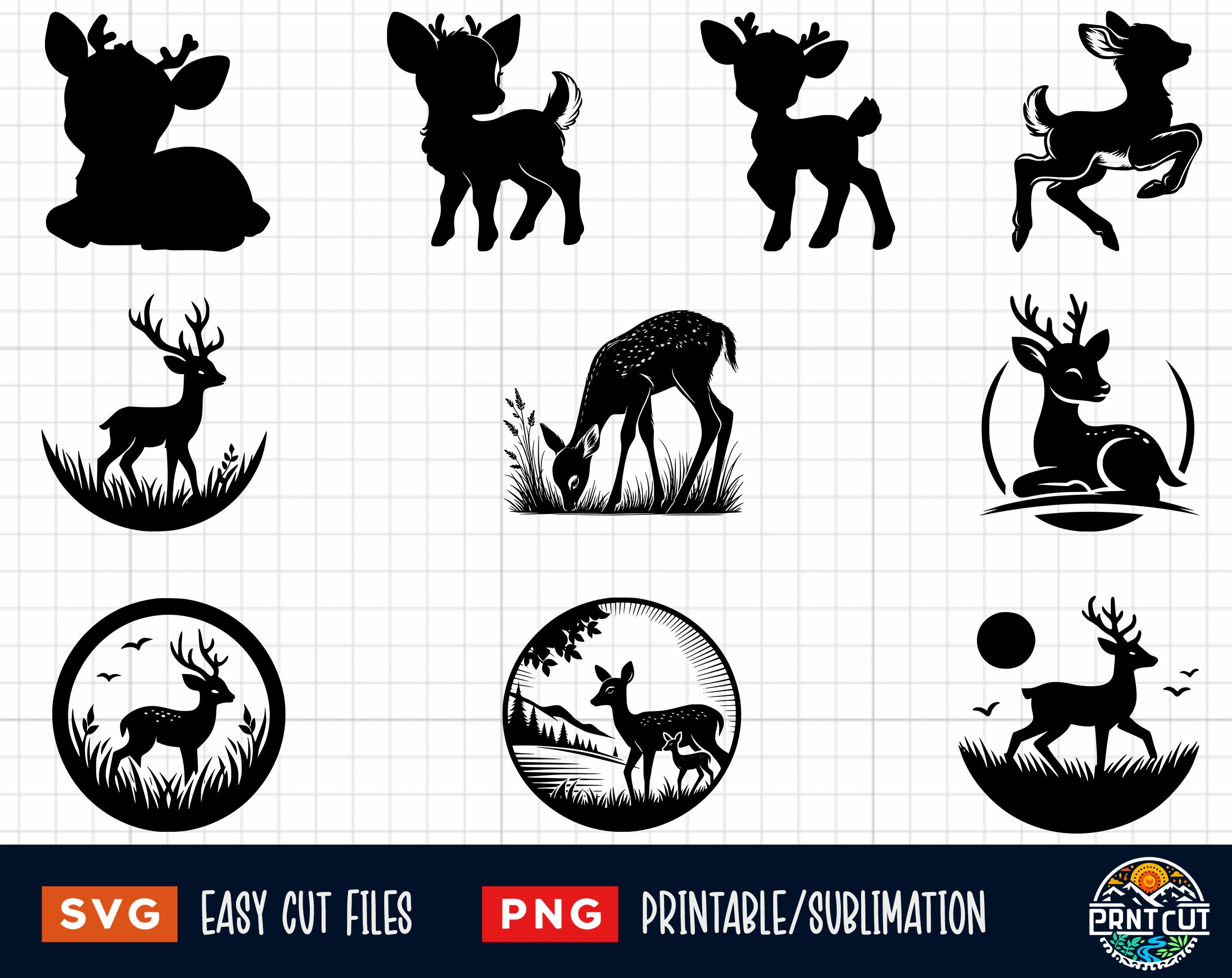30 Baby Deer Svg Png Bundle, Deer Svg, Cute Deer Anime, Deer Family Svg ...