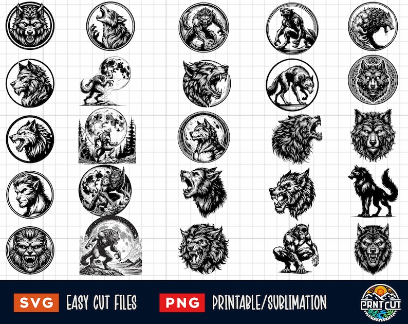 25 Werewolf Svg Bundle, Wolfman Svg Png, Wolf Man Svg, Beast Svg ...