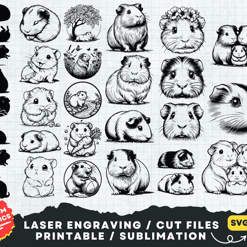 Guinea Pig Ornament Dxf - Etsy