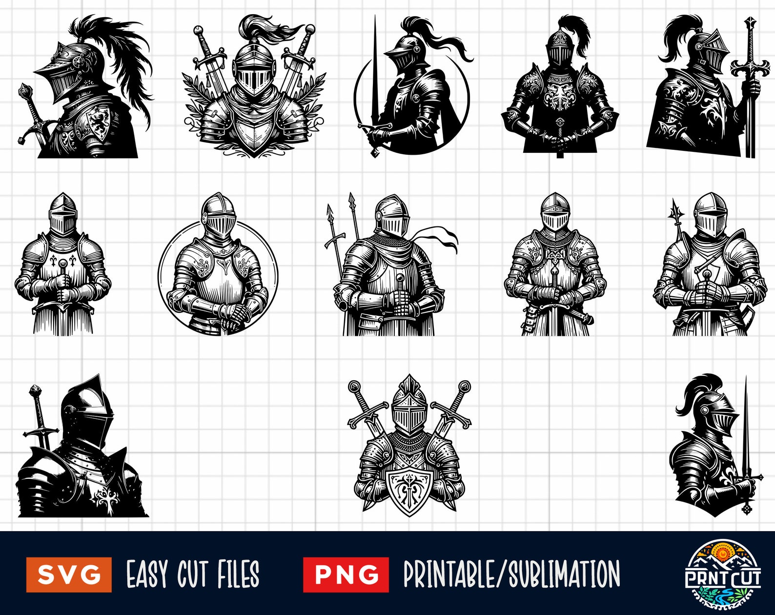 18 Knight Svg Bundle, Knight Svg, Medieval Knight Cut Files, Knight ...