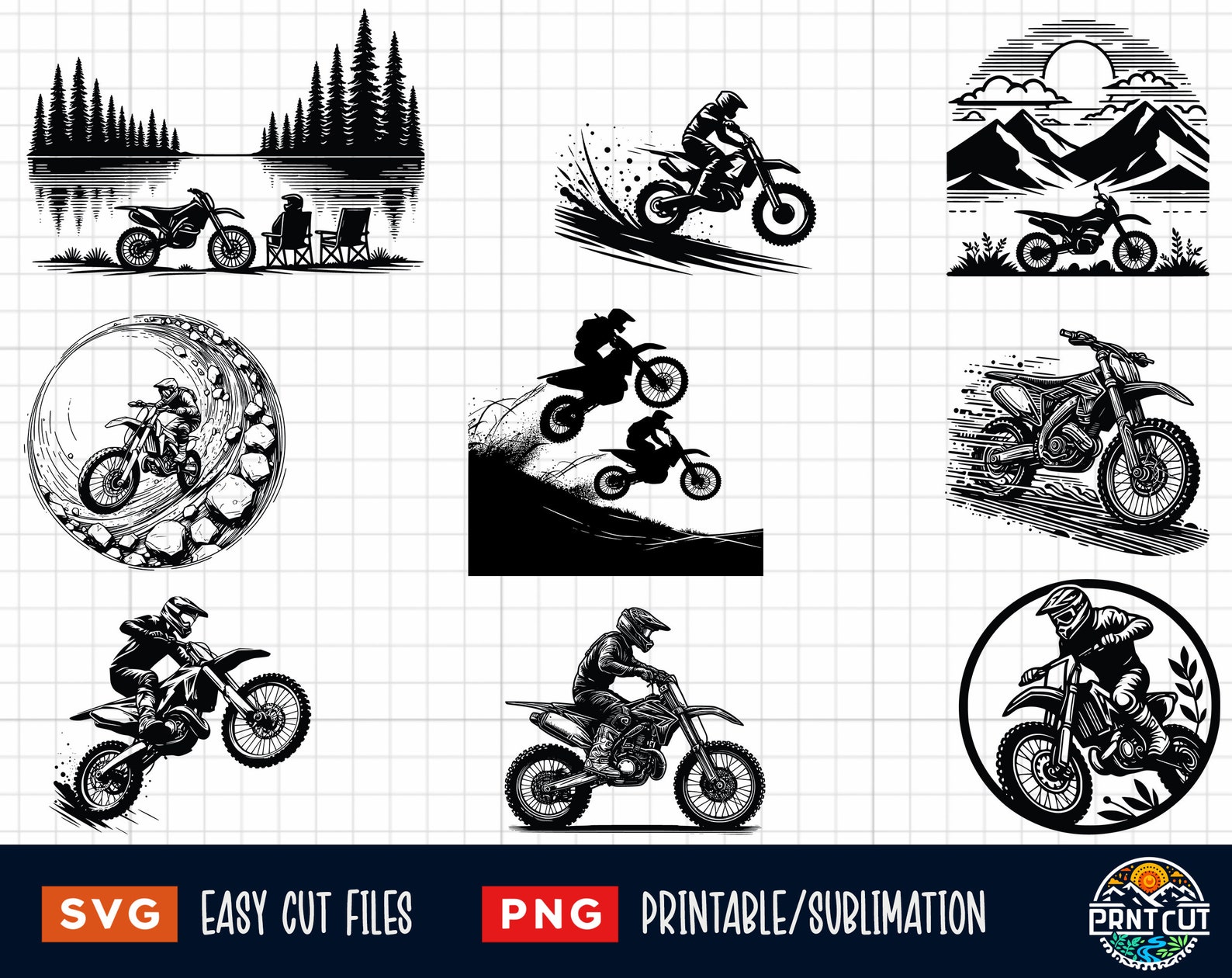 Dirt Bike Scene SVG, Dirt Bike Svg Png, Motocross Scene Svg, Motocross ...