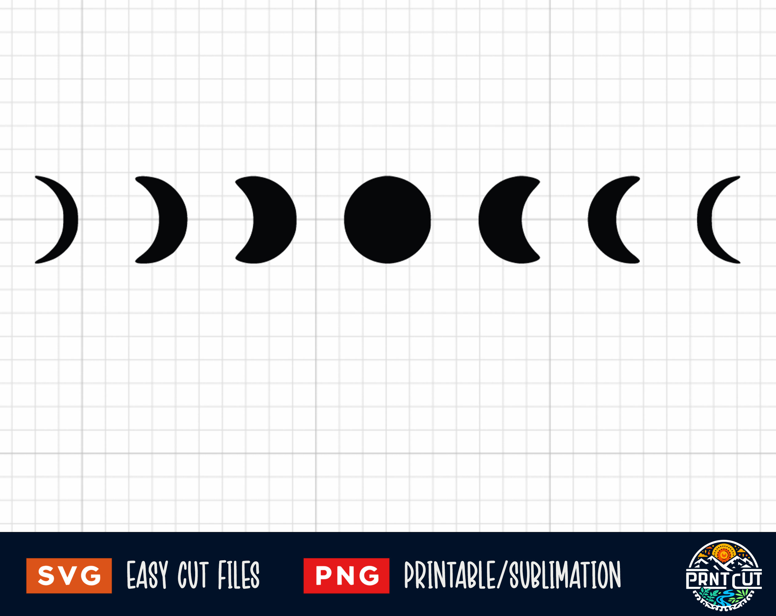 8 Moon Svg Bundle, Moon Phase SVG Png, Lunar Phases Svg, Moon Phase ...
