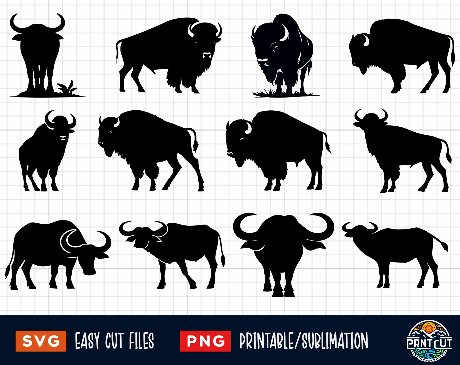30 Bison SVG Bundle, Bison Svg, Buffalo Svg, Bison Png, Bison Head Svg ...