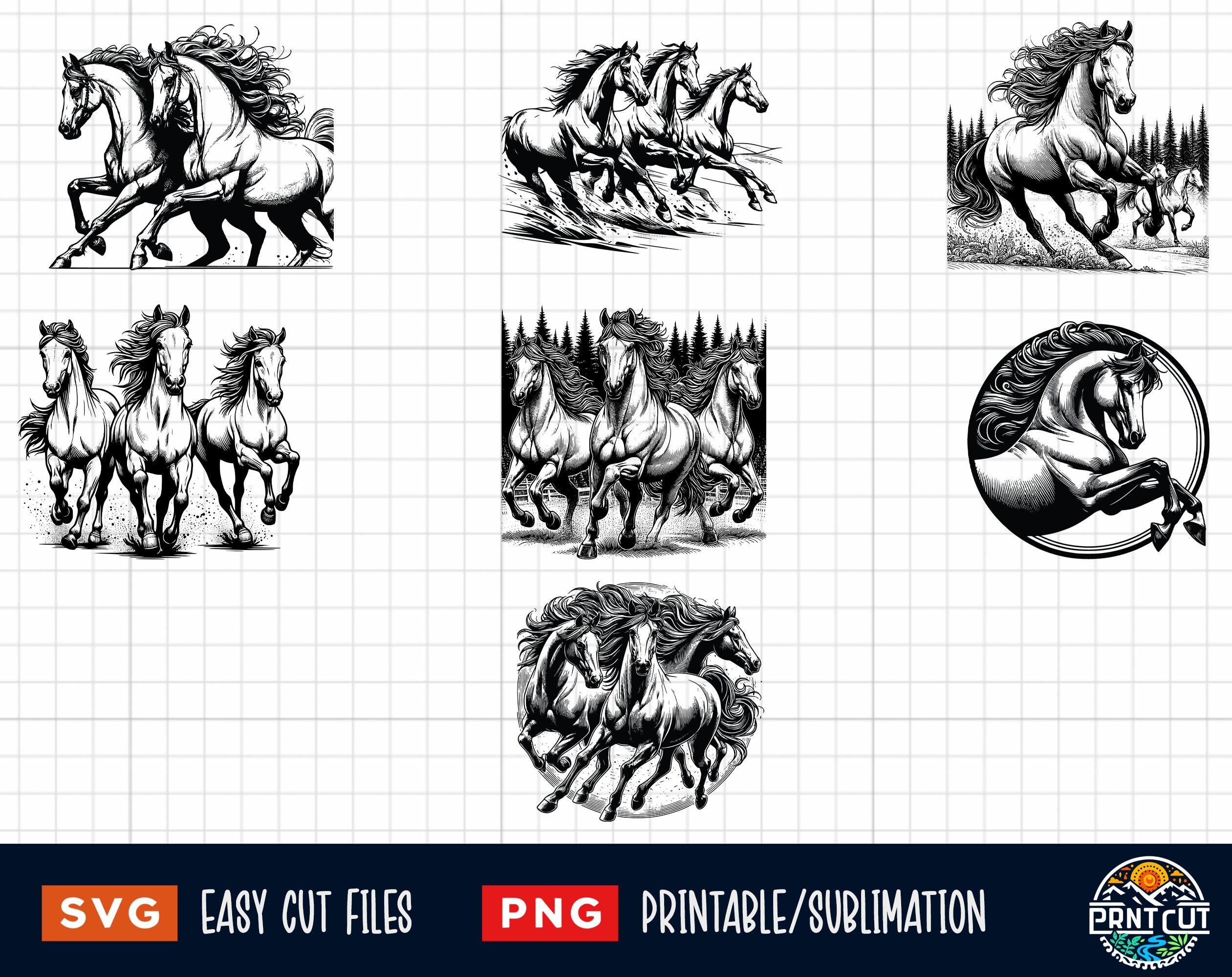 25 Horses SVG PNG Bundle, Horse SVG, Arabian Horse Svg, Running Horses ...