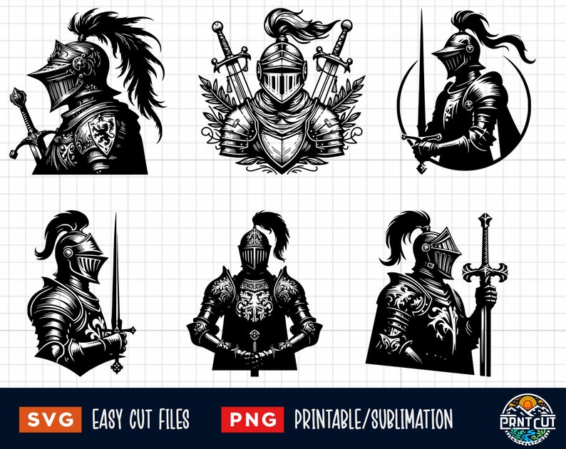 18 Knight Svg Bundle, Knight Svg, Medieval Knight Cut Files, Knight ...