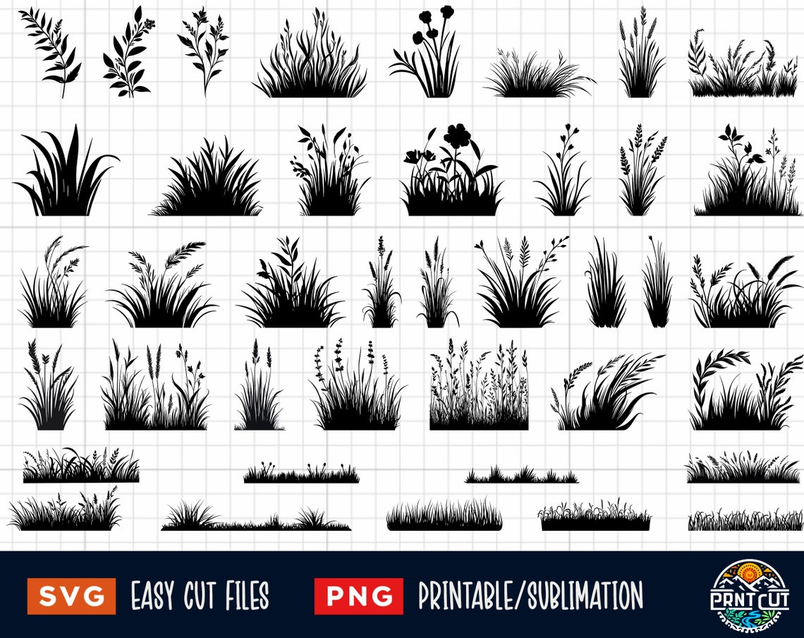40 Grass SVG Bundle, Grass Svg, Grass Png, Wild Grass Svg, Lawn Svg ...
