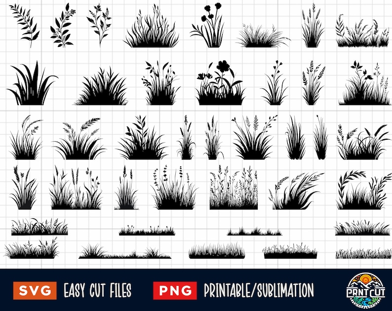 40 Grass SVG Bundle, Grass Svg, Grass Png, Wild Grass Svg, Lawn Svg ...