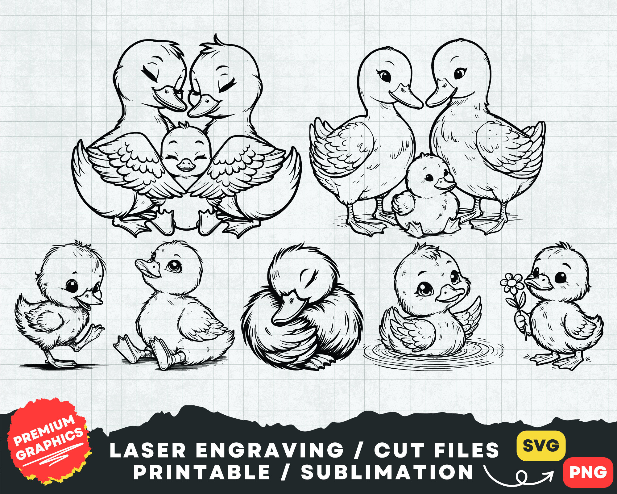 Duck Svg Bundle, Cute Duck Svg, Duckling Svg, Duck Clipart Png, Duck ...