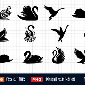 30 Swan SVG Bundle, Swan Svg, Swan Png, Swans Svg Png, Swan Cut File ...