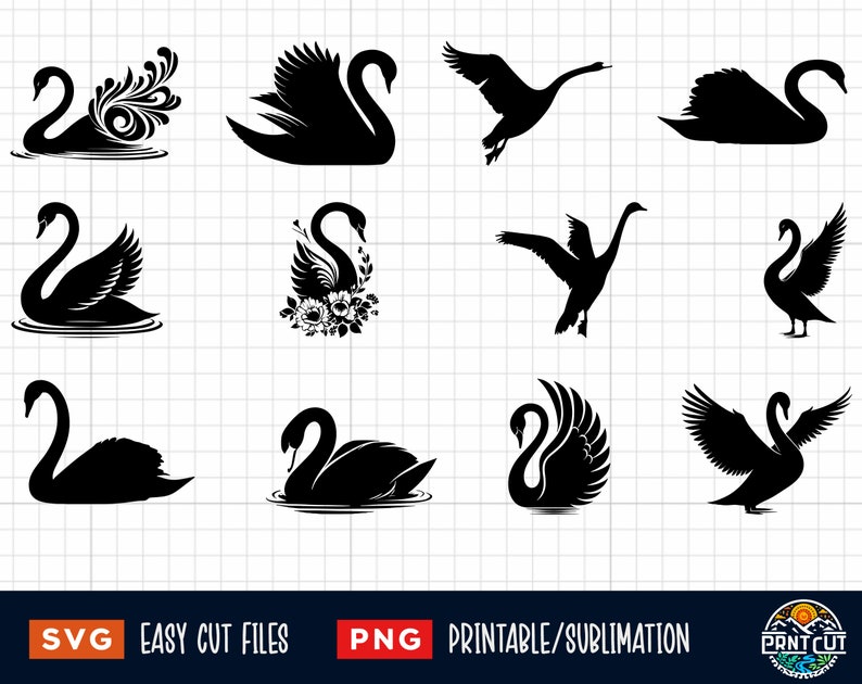 30 Swan SVG Bundle, Swan Svg, Swan Png, Swans Svg Png, Swan Cut File ...