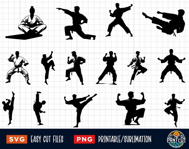 30 Karate SVG Bundle, Karate Svg, Karate Png, Taekwondo Svg, Karate ...