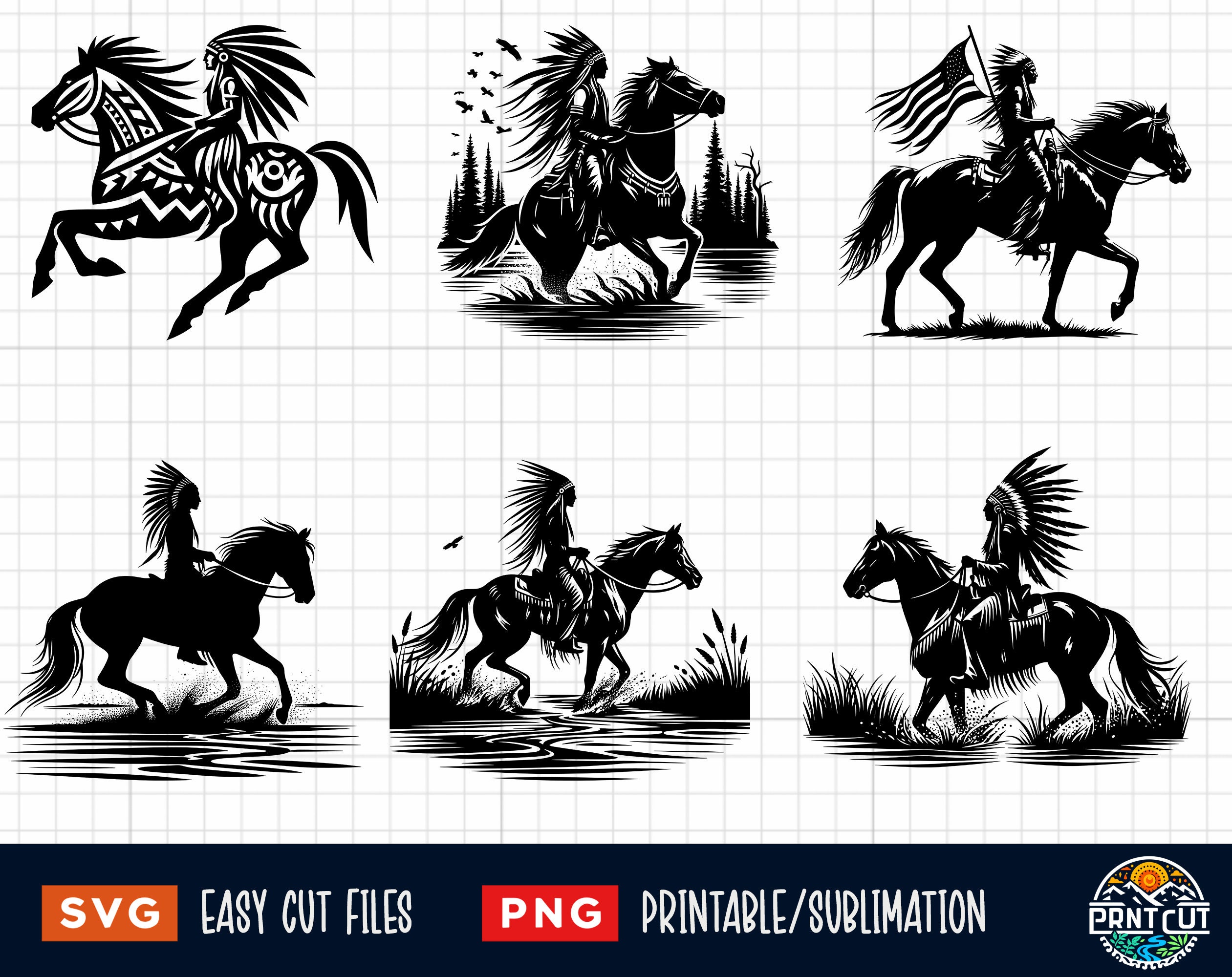 15 Native American SVG Bundle, Native American Horseman Svg, Indigenous ...