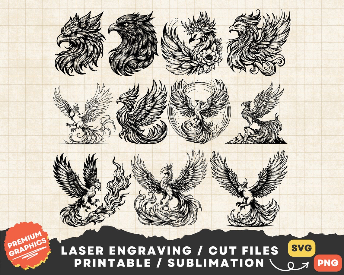 Phoenix Svg Bundle, Phoenix Svg, Phoenix Clipart, Phoenix Png Print ...
