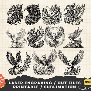 Phoenix Svg Bundle, Phoenix Svg, Phoenix Clipart, Phoenix Png Print ...