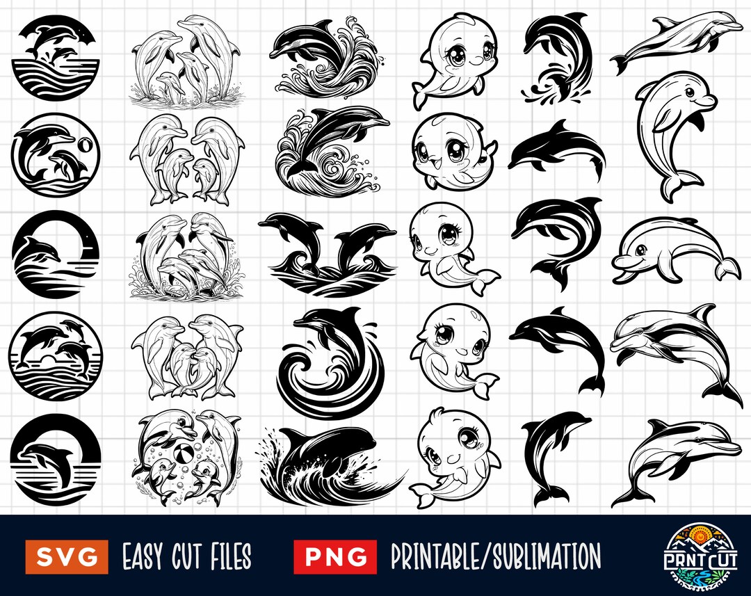 30 Dolphin Svg Png Bundle, Dolphin Svg, Baby Dolphin Svg, Dolphin ...