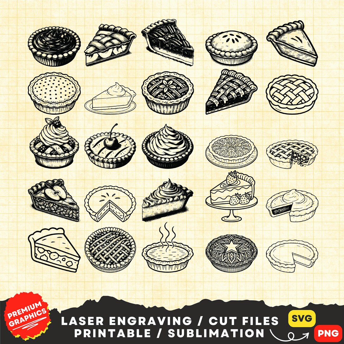 Pie Svg Bundle, Pie Svg, Apple Pie Svg, Pumpkin Pie Svg, Pie Slice Svg ...