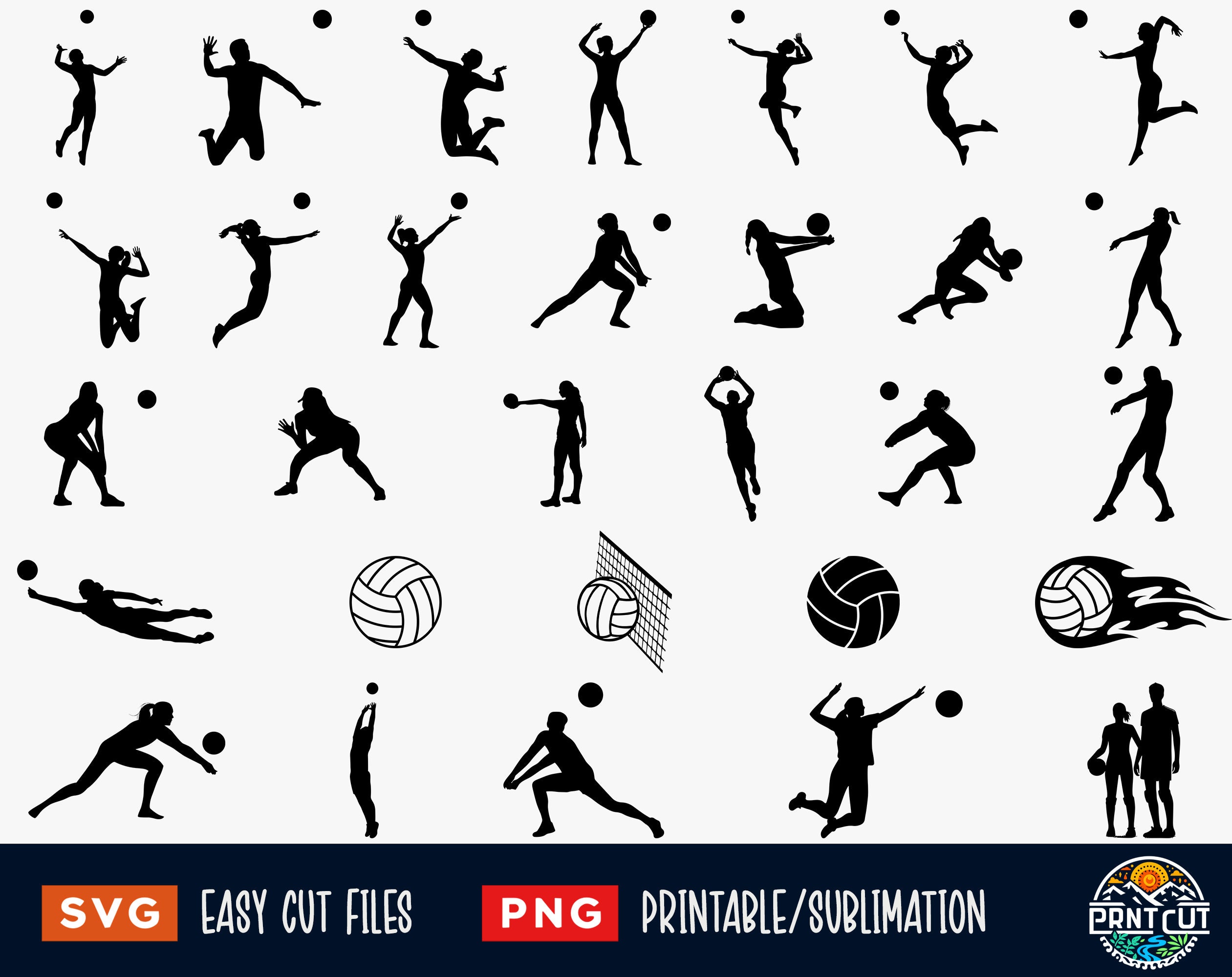 30 Volleyball SVG Bundle, Volleyball Svg, Volleyball Png, Volleyball ...