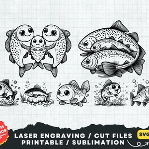 Trout Svg Bundle, Trout Fish Svg, Trout Fishing Svg, Clipart Trout Png ...
