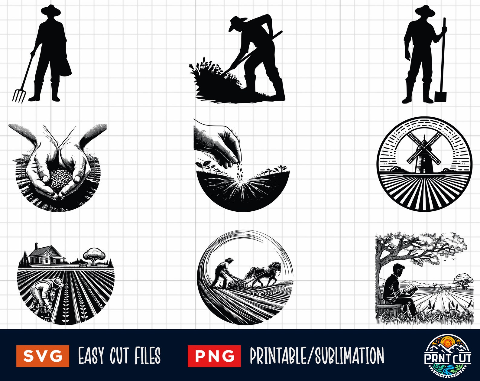 26 Farm Svg Bundle, Farm Scene Svg, Farm Landscape SVG, Farming Svg ...