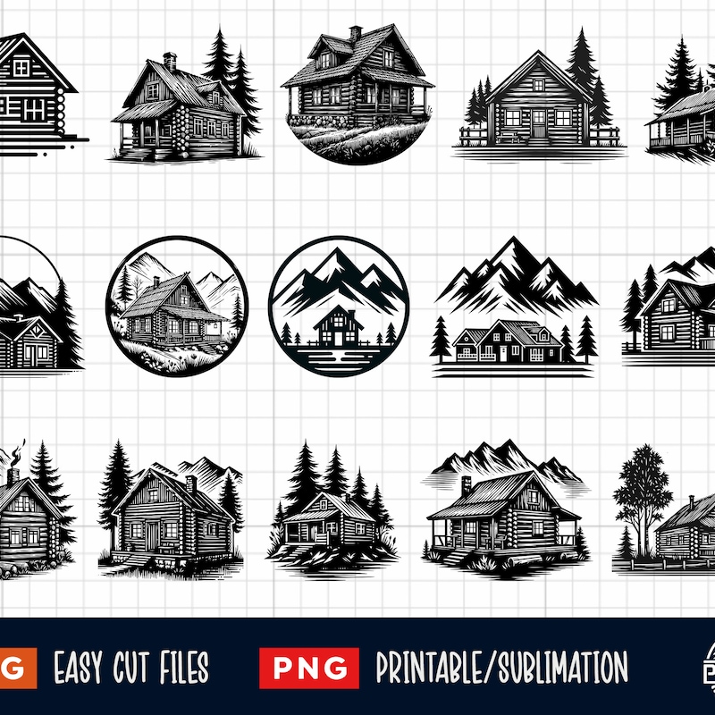Log Cabin Svg - Etsy