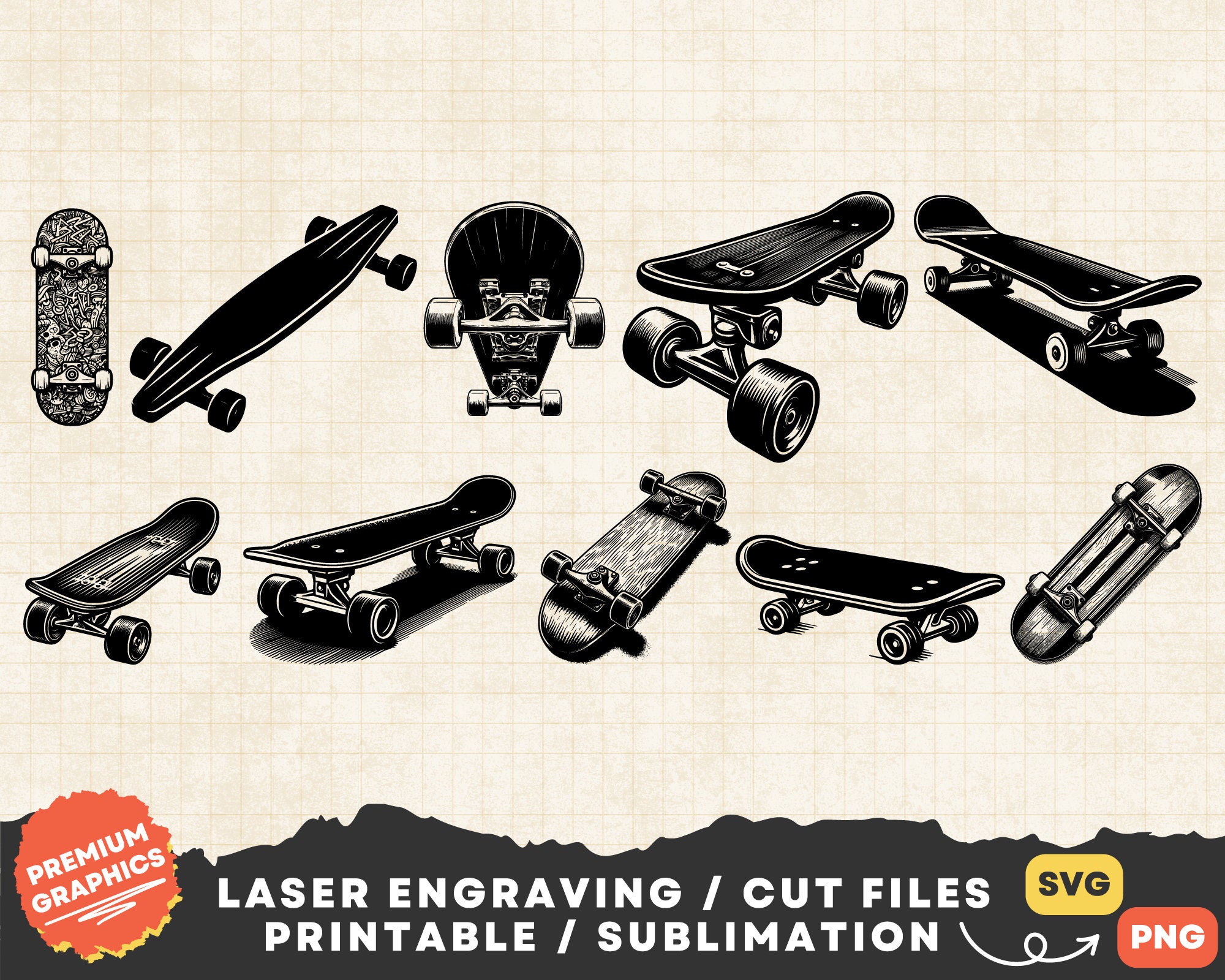 Skateboard SVG Bundle, Skateboard Svg, Skateboarding SVG, Skateboard ...