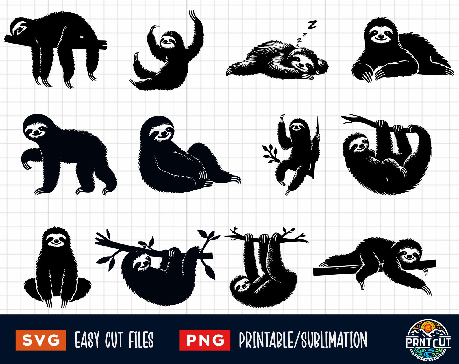 Sloth Bundle, Sloth Svg, Sloth Png, Sloths Svg Png, Sloth Cut File ...