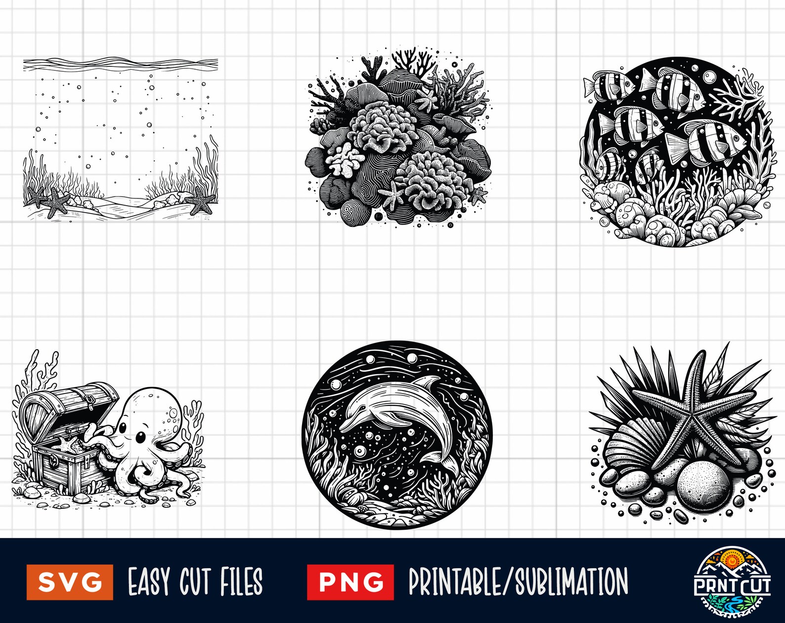 31 Underwater Svg, Underwater Scene Svg, Ocean Scene Svg, Ocean Animals ...