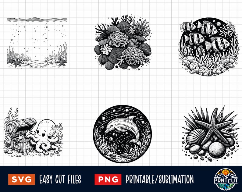 31 Underwater Svg, Underwater Scene Svg, Ocean Scene Svg, Ocean Animals ...