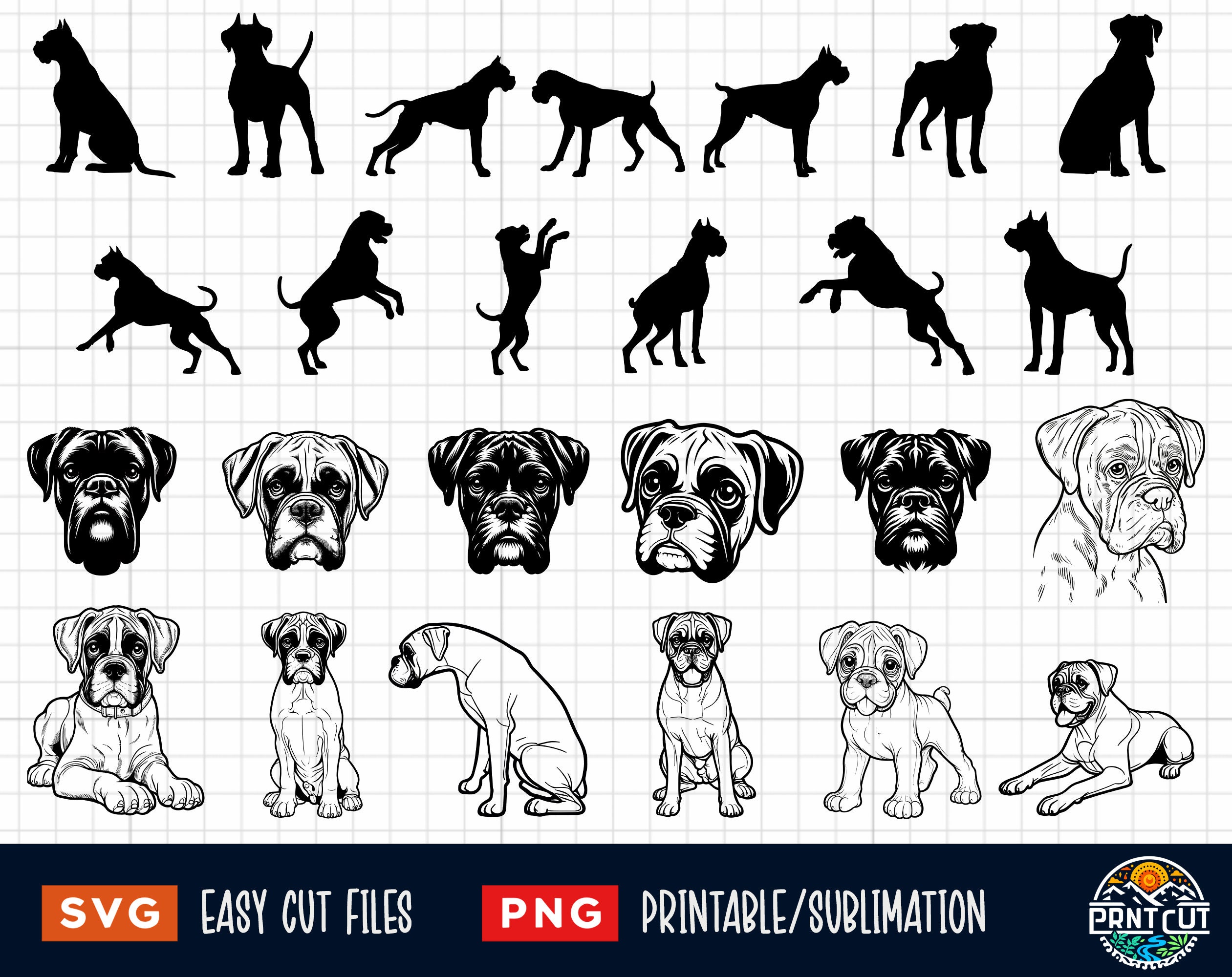 25 Boxer Dog SVG Bundle, Boxer Dog Svg, Boxer Dog Png, Boxer Dog Head ...