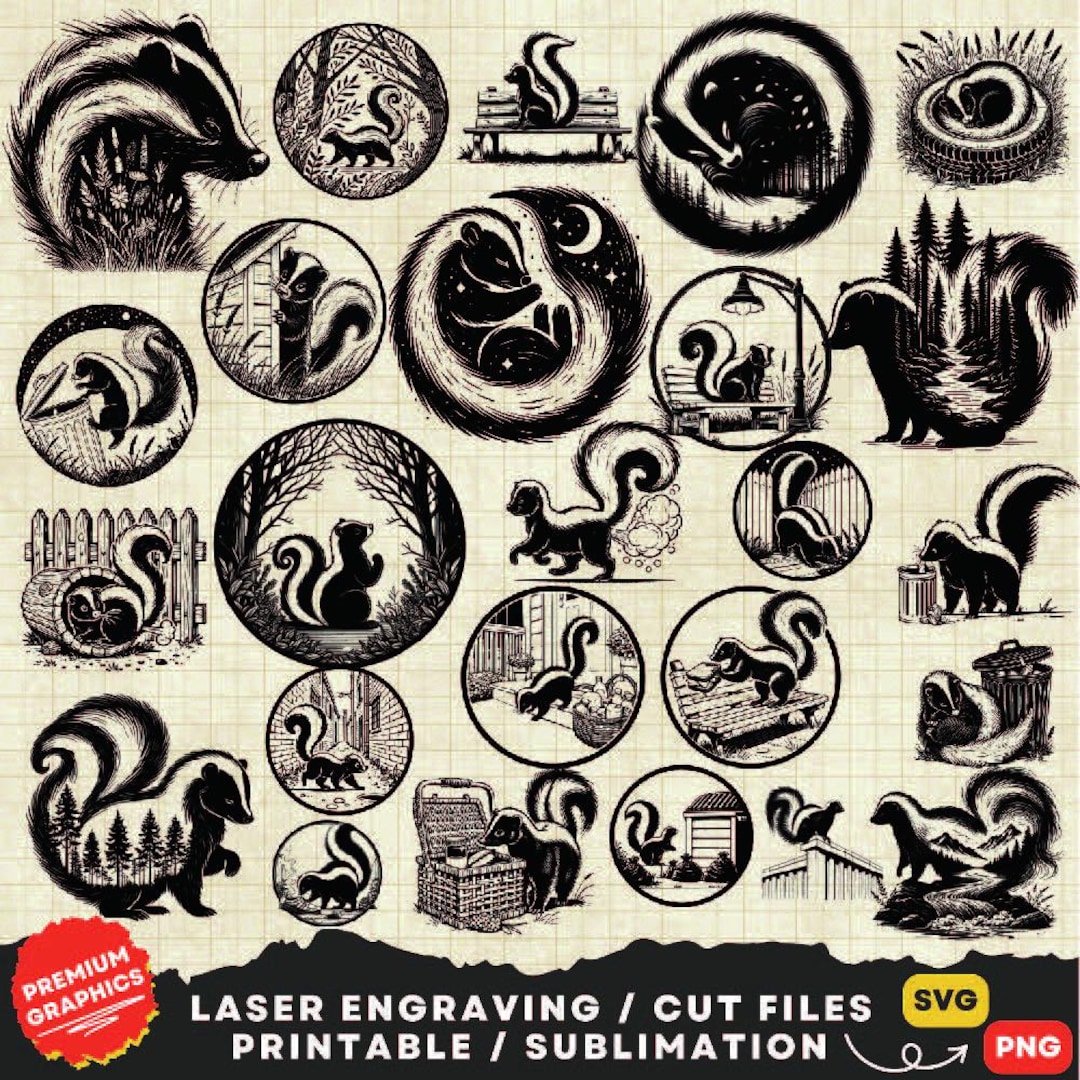 25 Skunk Scene SVG Bundle, Skunk Svg, Skunk Png, Skunk Fart Svg, Skunk ...