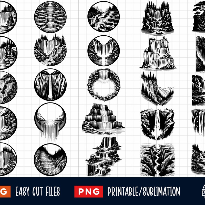 Waterfall Svg - Etsy